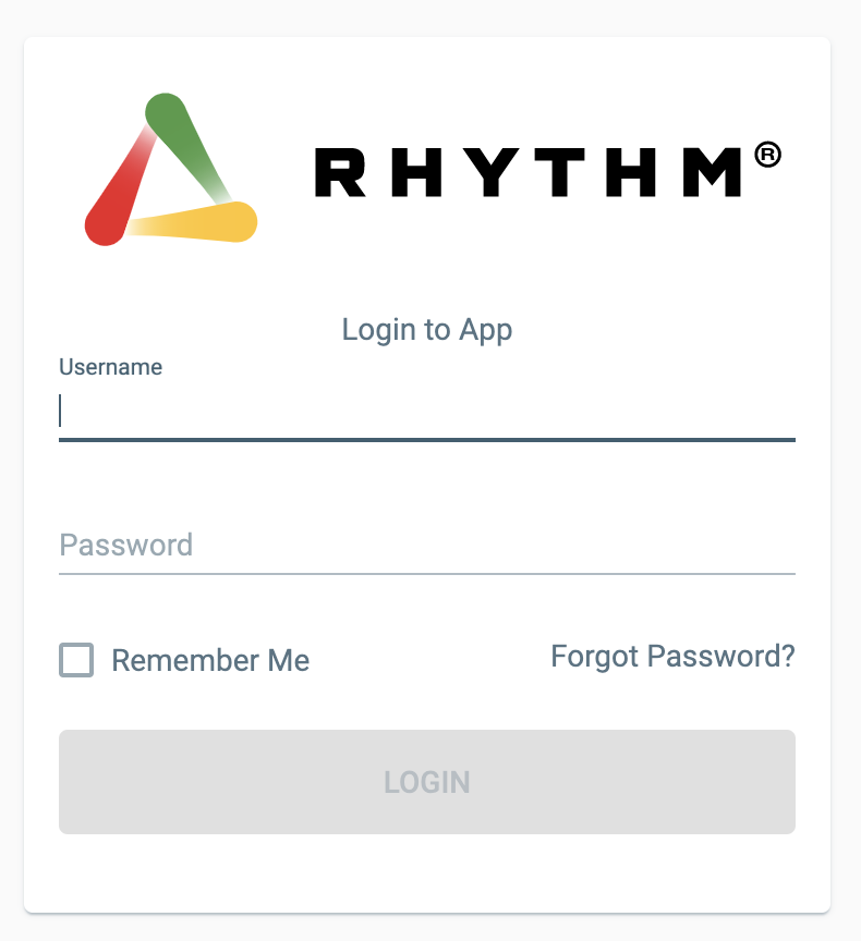 Logging in to Rhythm